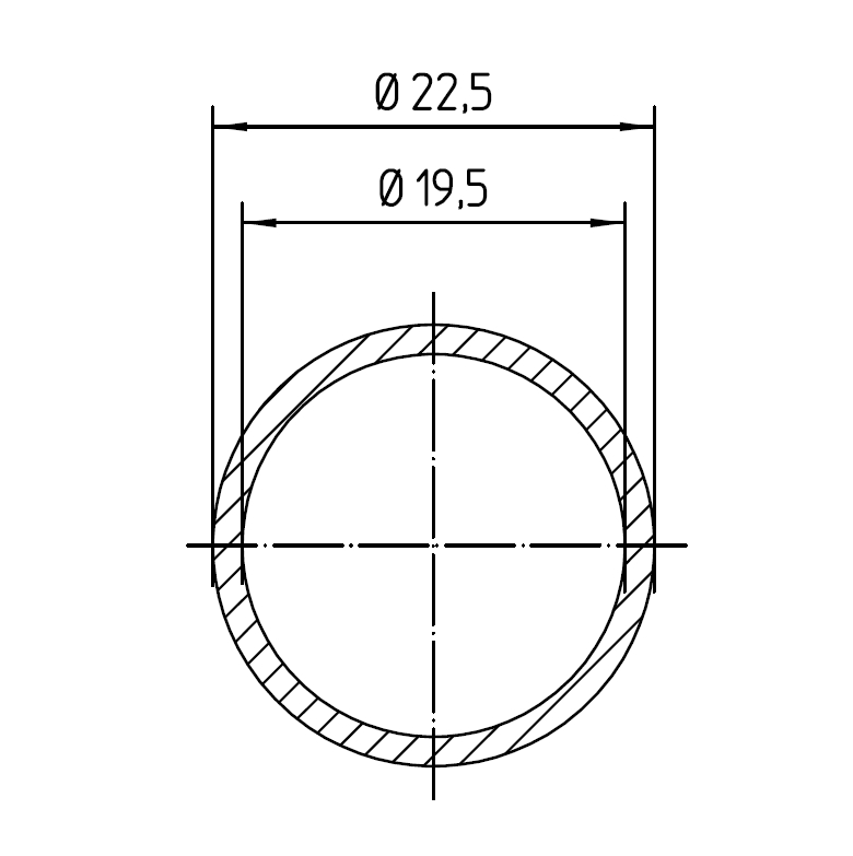 RÖR ALU 22,5MM NATURAN.6000MM | Theofils