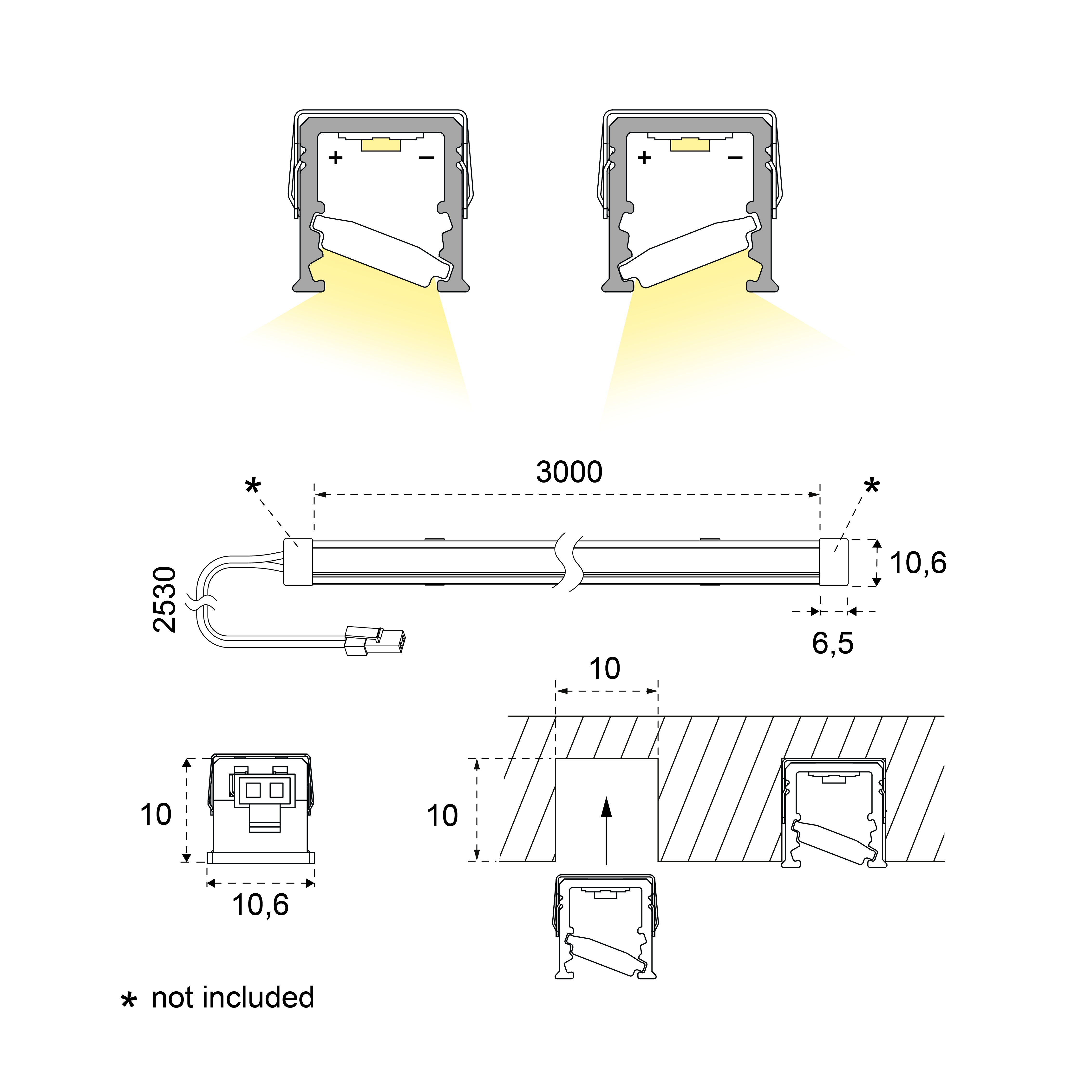 LEDLIST MOOVE 2 EMOTION 24V 30W 2700-4000K 3000MM BLACK